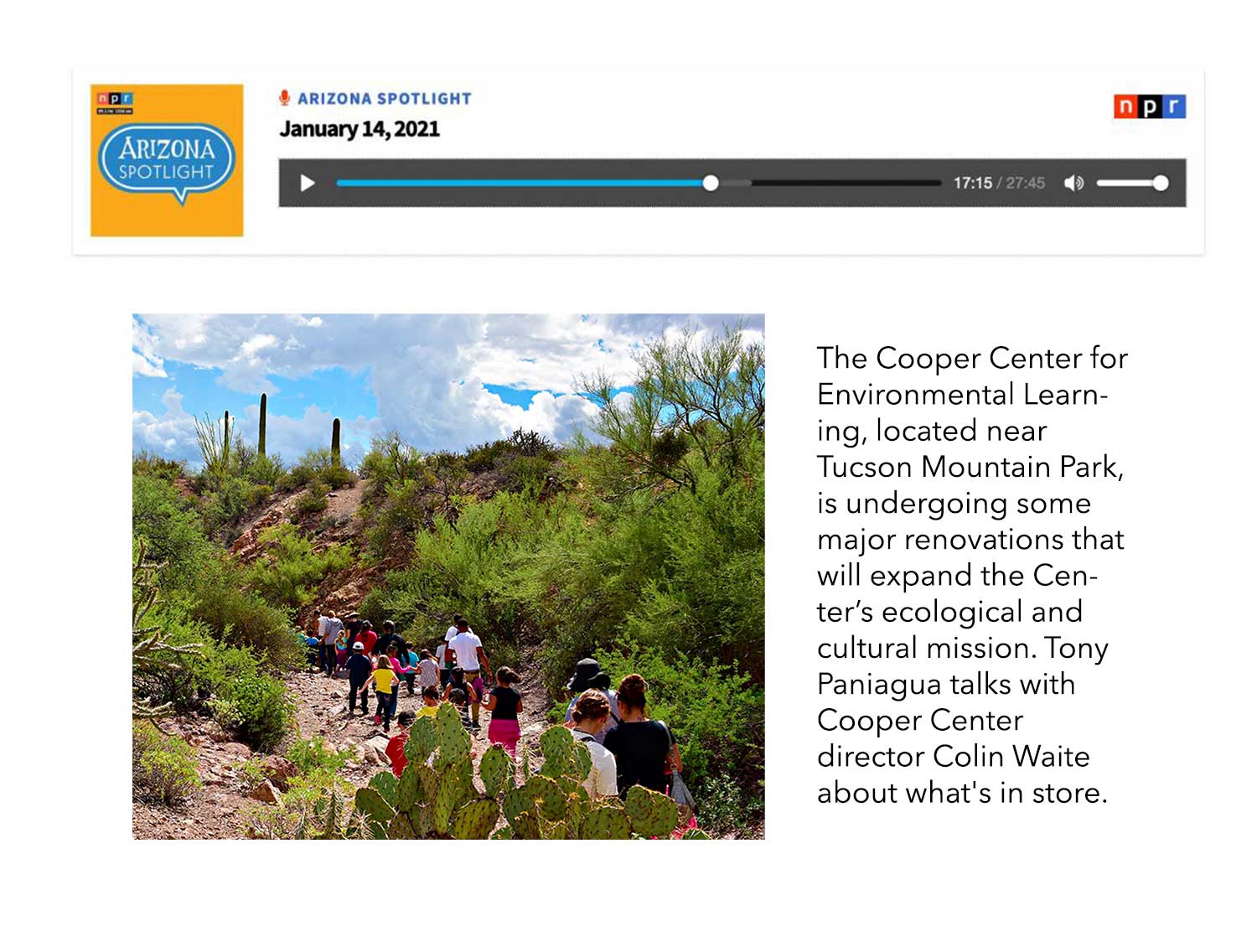 Cooper Center Featured on NPR's Arizona Spotlight | Cooper Center